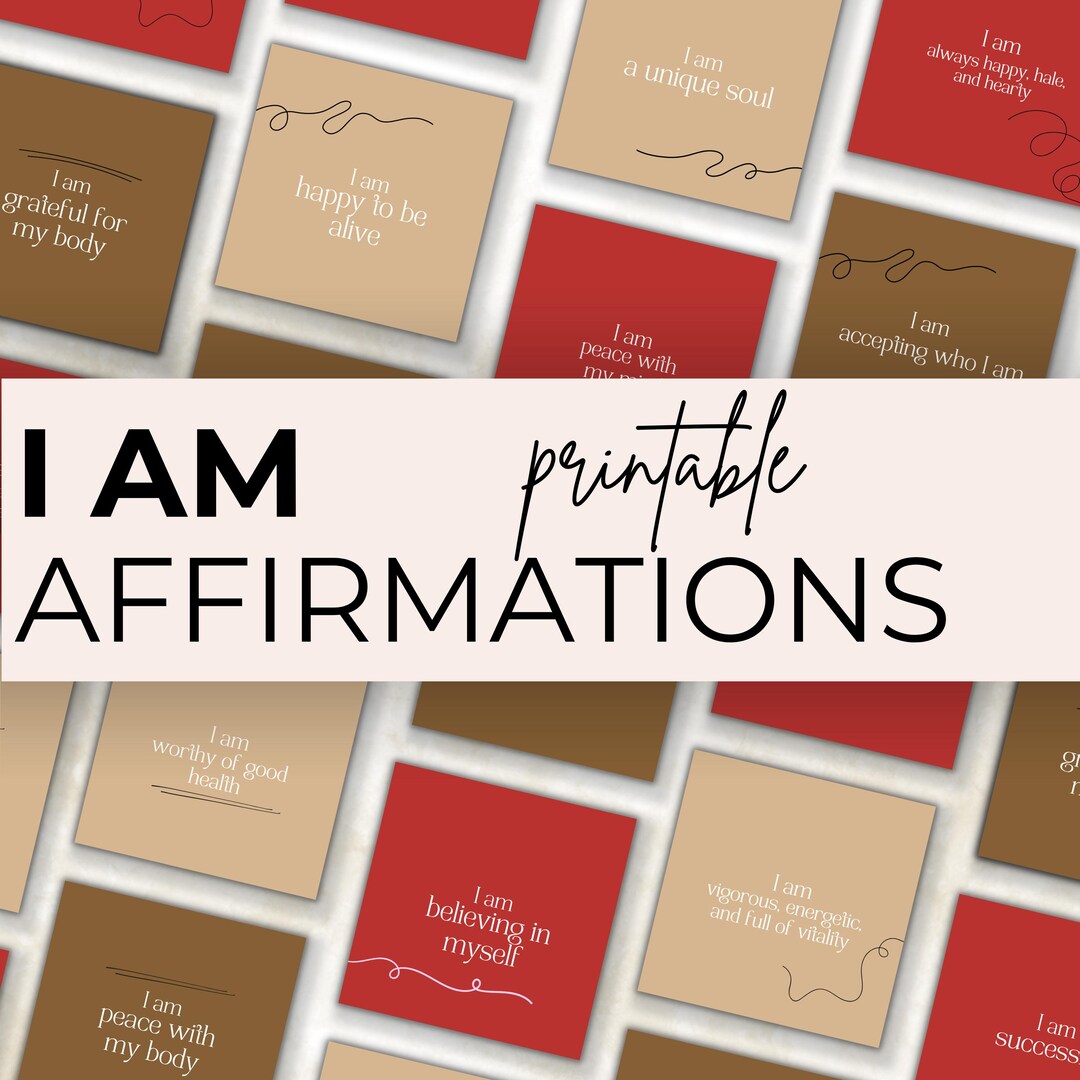 I Am Affirmation Cards, Printable Card Deck in IG Post Size, Confidence ...