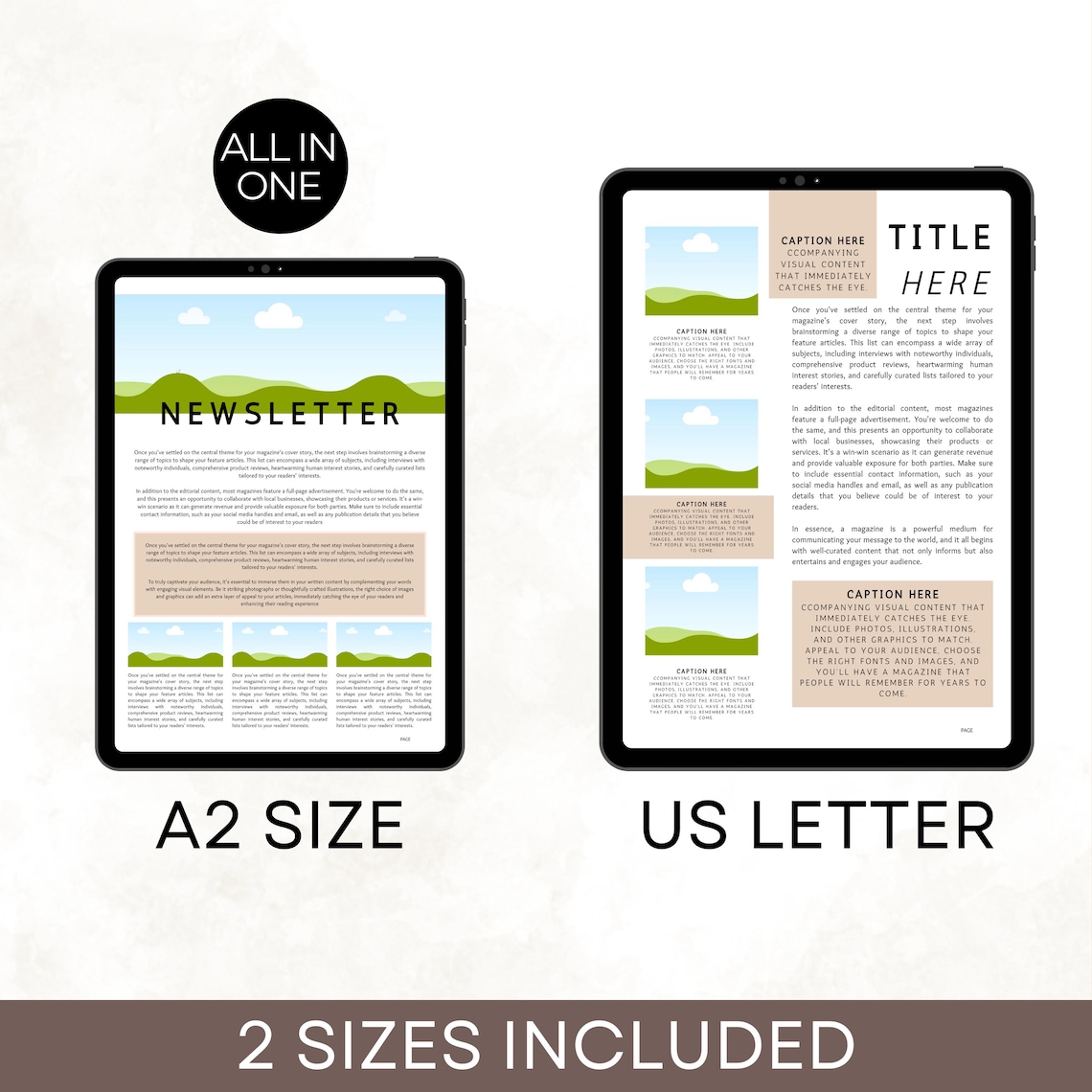 3 Pages Newsletter Template, Editable in Canva Daily, Weekly or Monthly ...