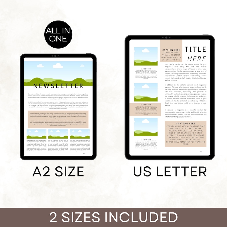 3 Pages Newsletter Template, Editable in Canva Daily, Weekly or Monthly ...