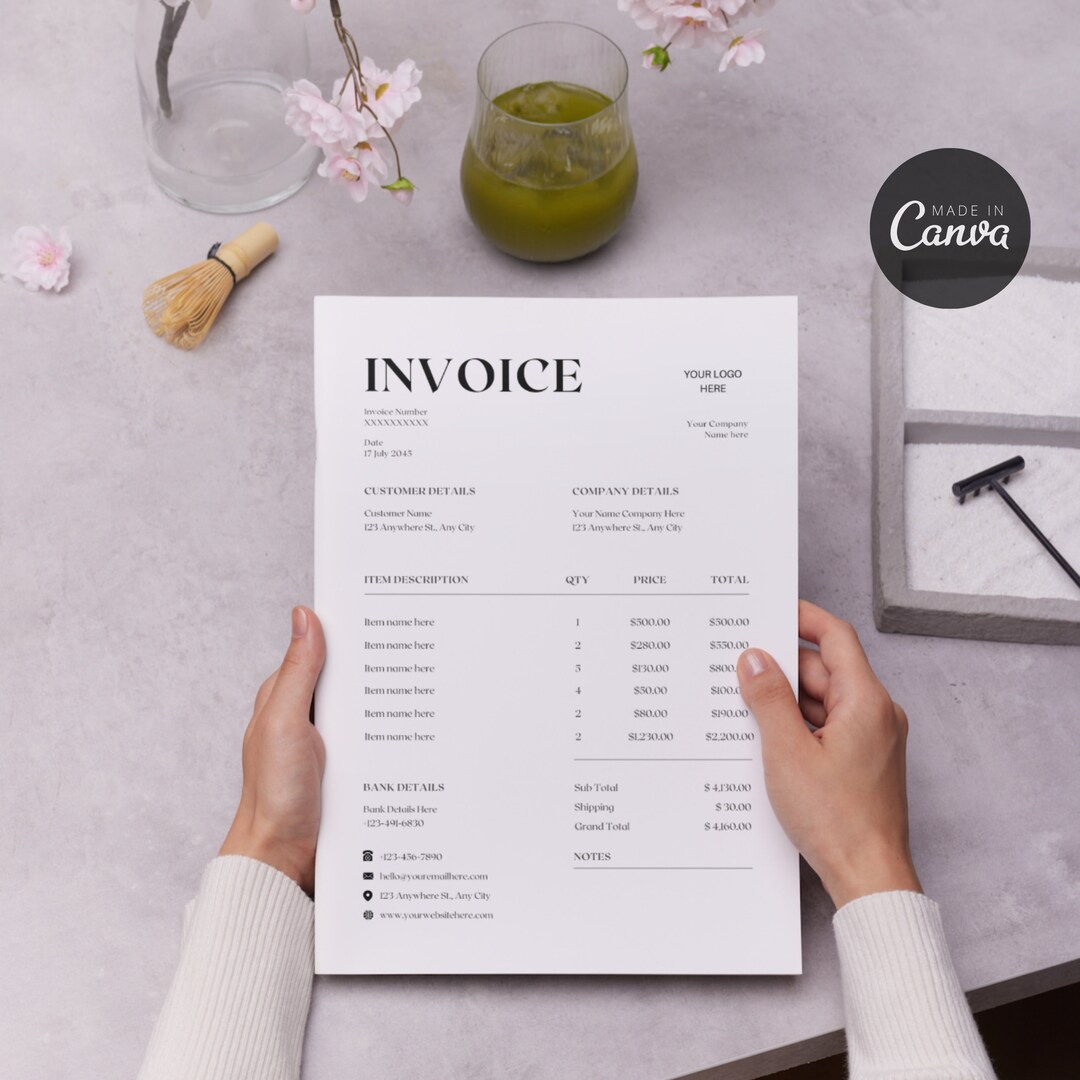 Simple Blank Invoice Template, Price List Template, Editable Inventory ...