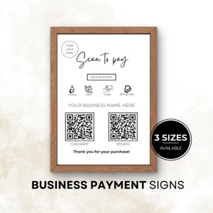 Scan to Pay Business Signage Template, Editable Beauty Business Sign ...