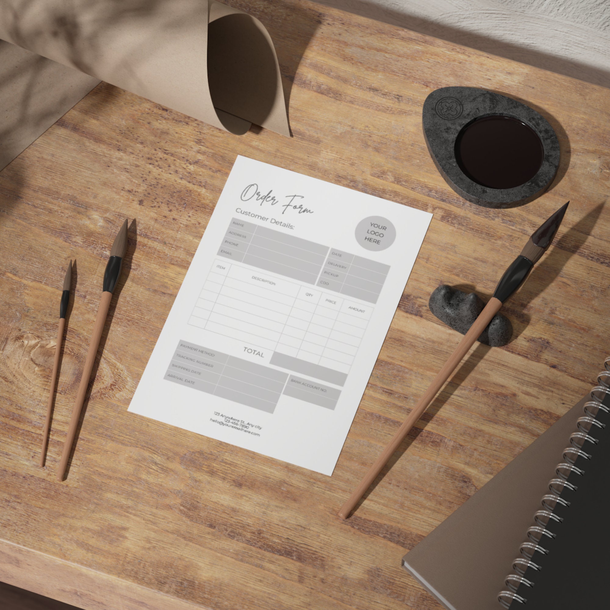 Minimalistic Order Form, Editable in Canva Supply Inventory Form ...