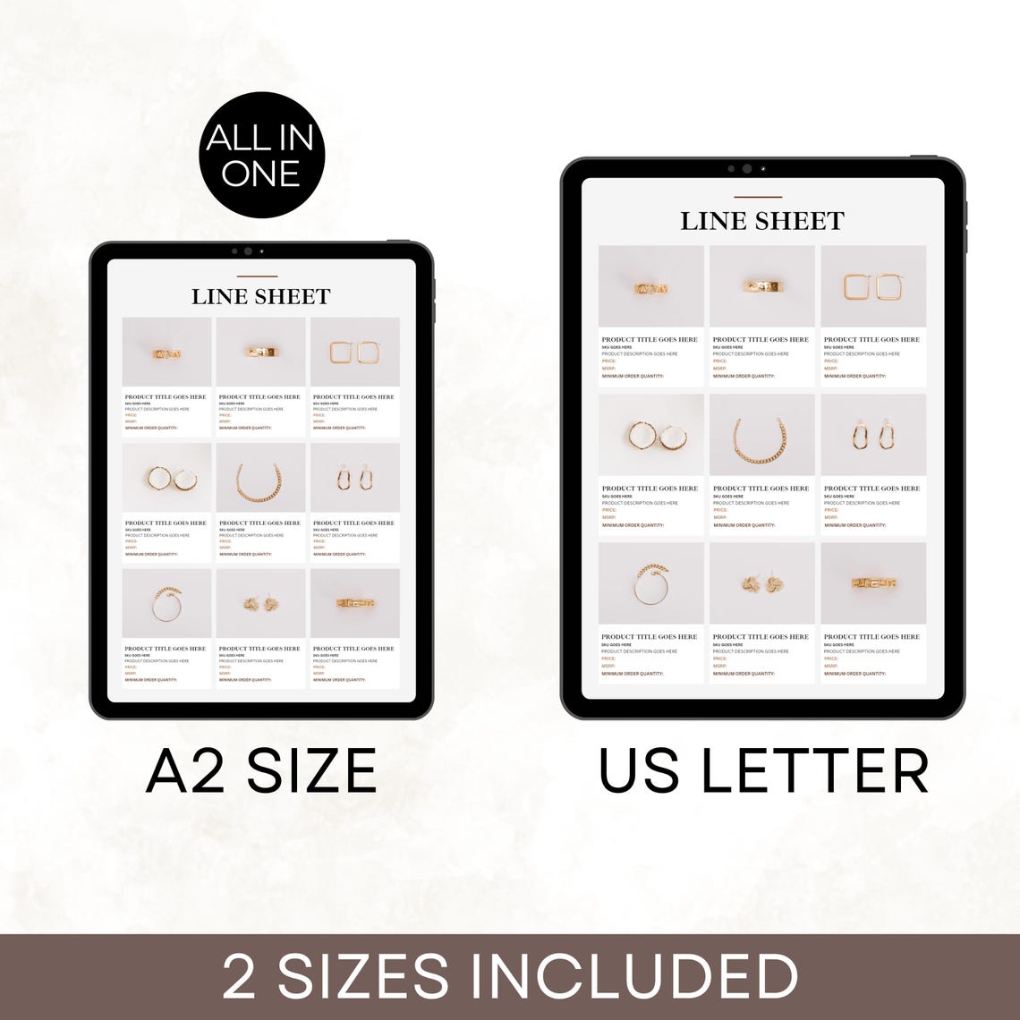 Line Sheet Template, One-page Editable in Canva Buyer Presentation ...