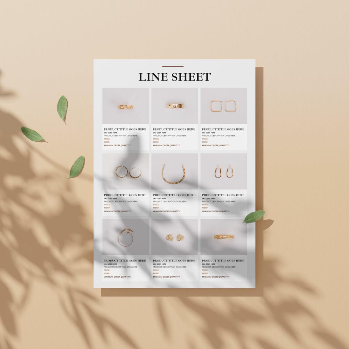 Line Sheet Template, One-page Editable in Canva Buyer Presentation ...