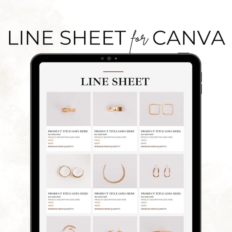 Line Sheet Template, One-page Editable in Canva Buyer Presentation ...