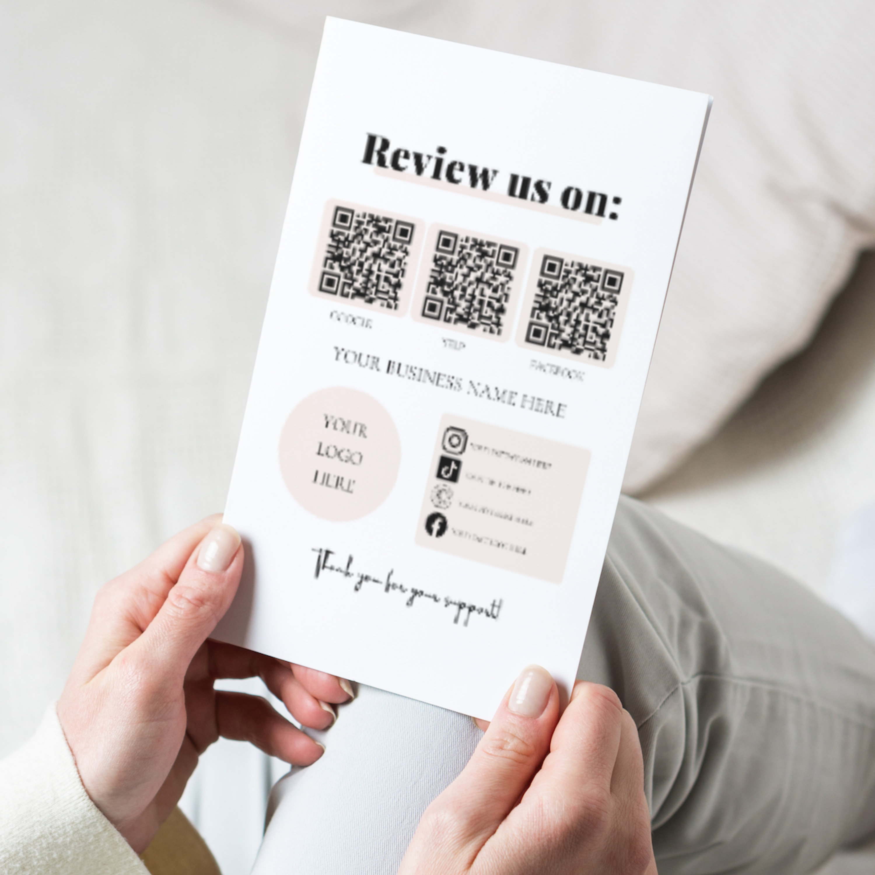 Scan to Pay, Review QR Code Sign, Leave Us Review, Small Business Sign ...