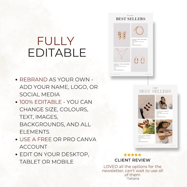 Wholesale Line Sheet Template: Jewelry Catalogue (editable Canva) - Etsy