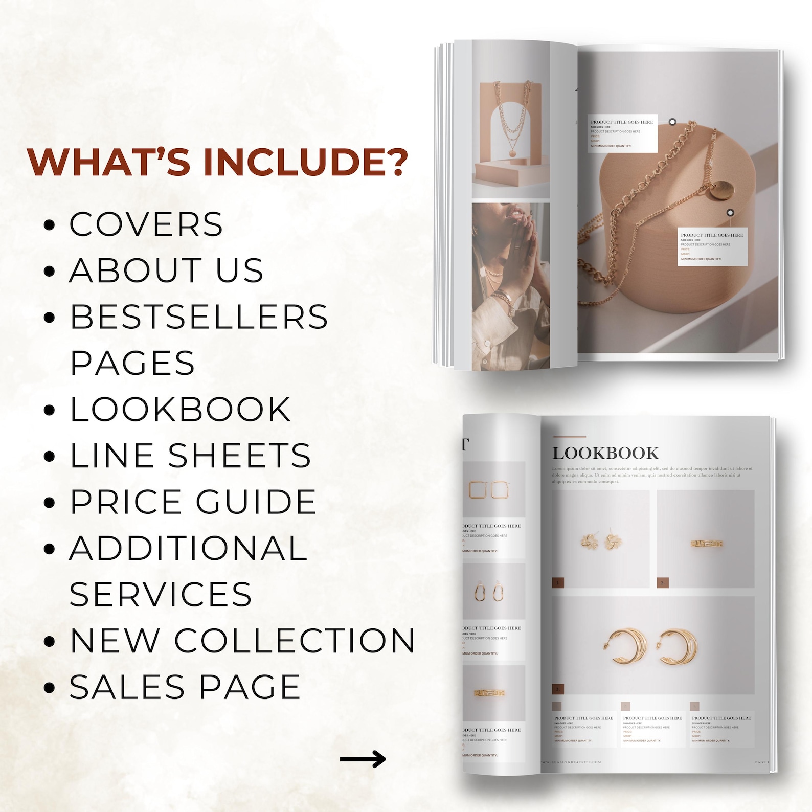 Wholesale Line Sheet Template: Jewelry Catalogue (editable Canva) - Etsy