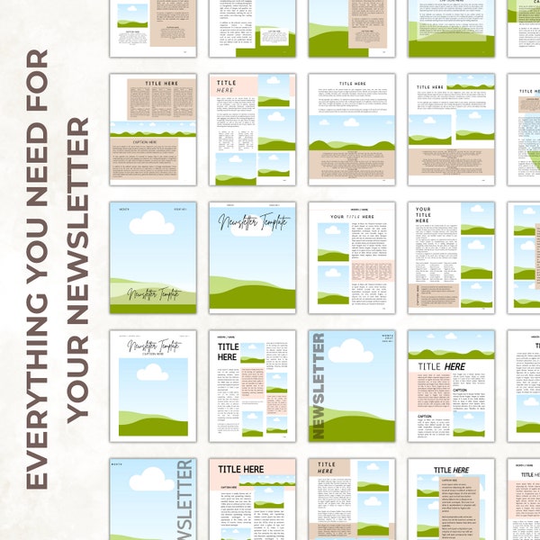 Newsletter Template Editable - Etsy