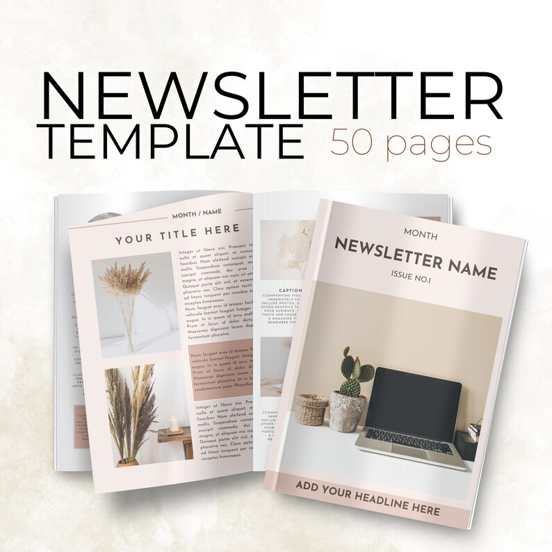 Newsletter Template: 50 Editable Canva Pages (digital Download) - Etsy