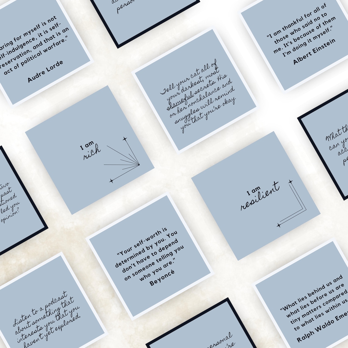 Printable Mental Health Card Deck Template, Editable 240 Affirmations ...