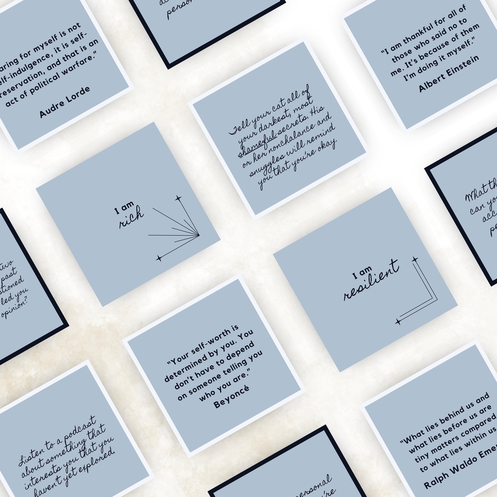 Printable Mental Health Card Deck Template, Editable 240 Affirmations ...