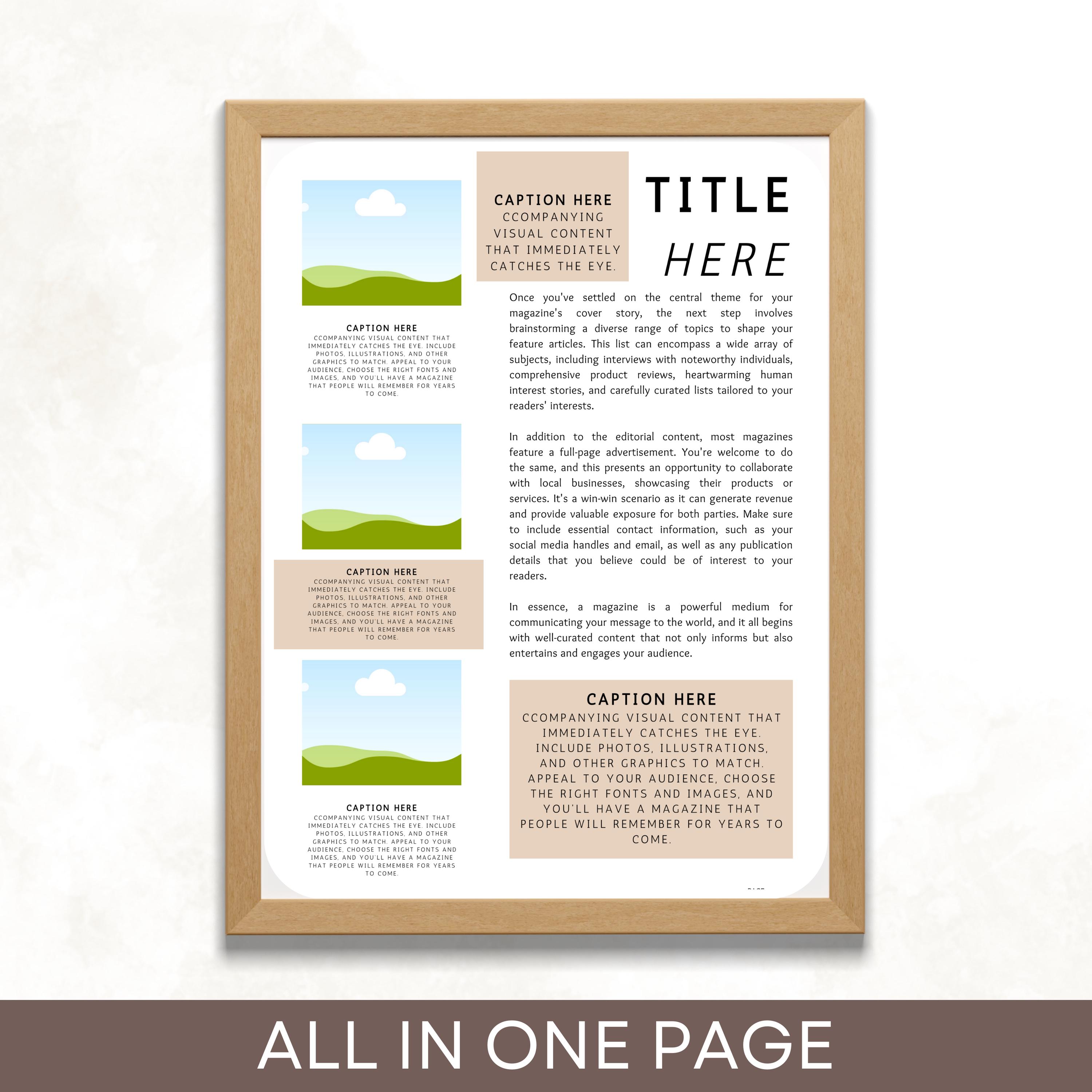 3 Pages Newsletter Template, Editable in Canva Daily, Weekly or Monthly ...