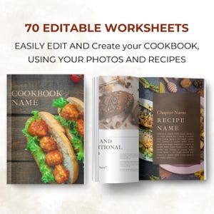 Cookbook Template, Editable Digital Recipe Book Templates, Food Blogger ...