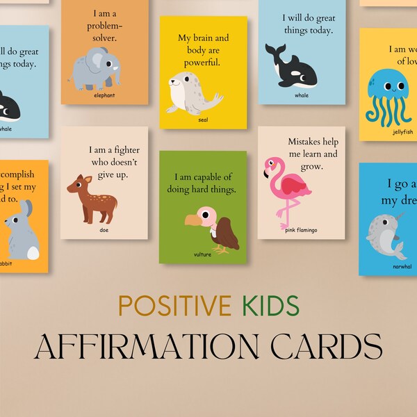 Printable Affirmation Cards for Children - Etsy