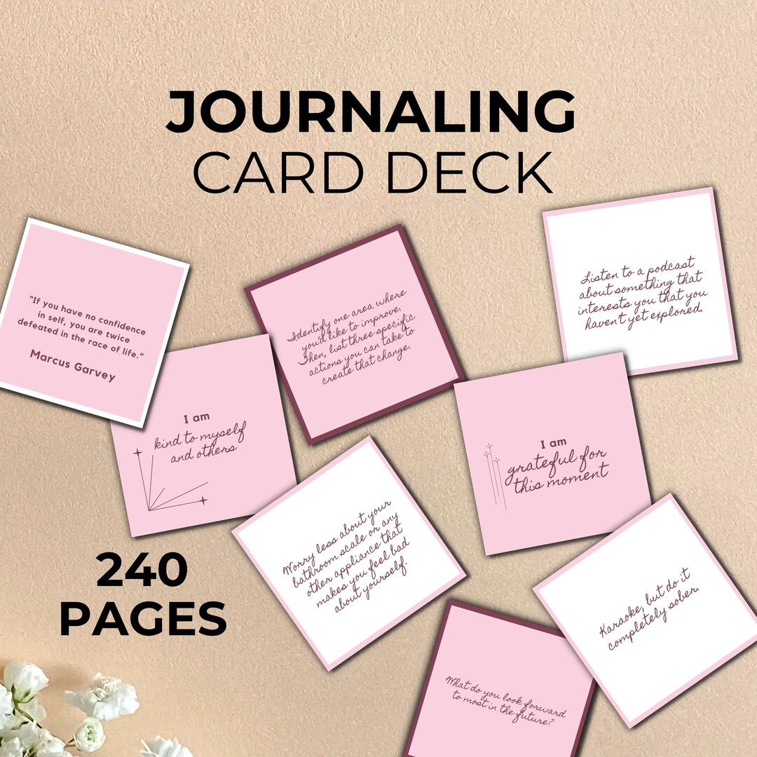 Journaling Self Love Card Deck Template, Self Improvement Bundle Quotes ...