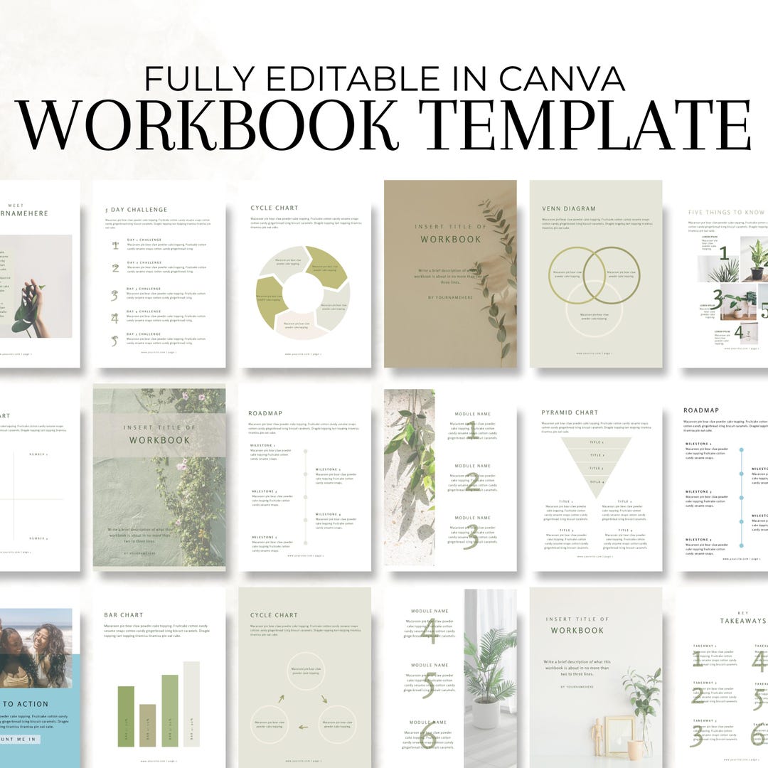 Coaching Workbook Template, Fully Editable in Canva 50 Pages E-book ...