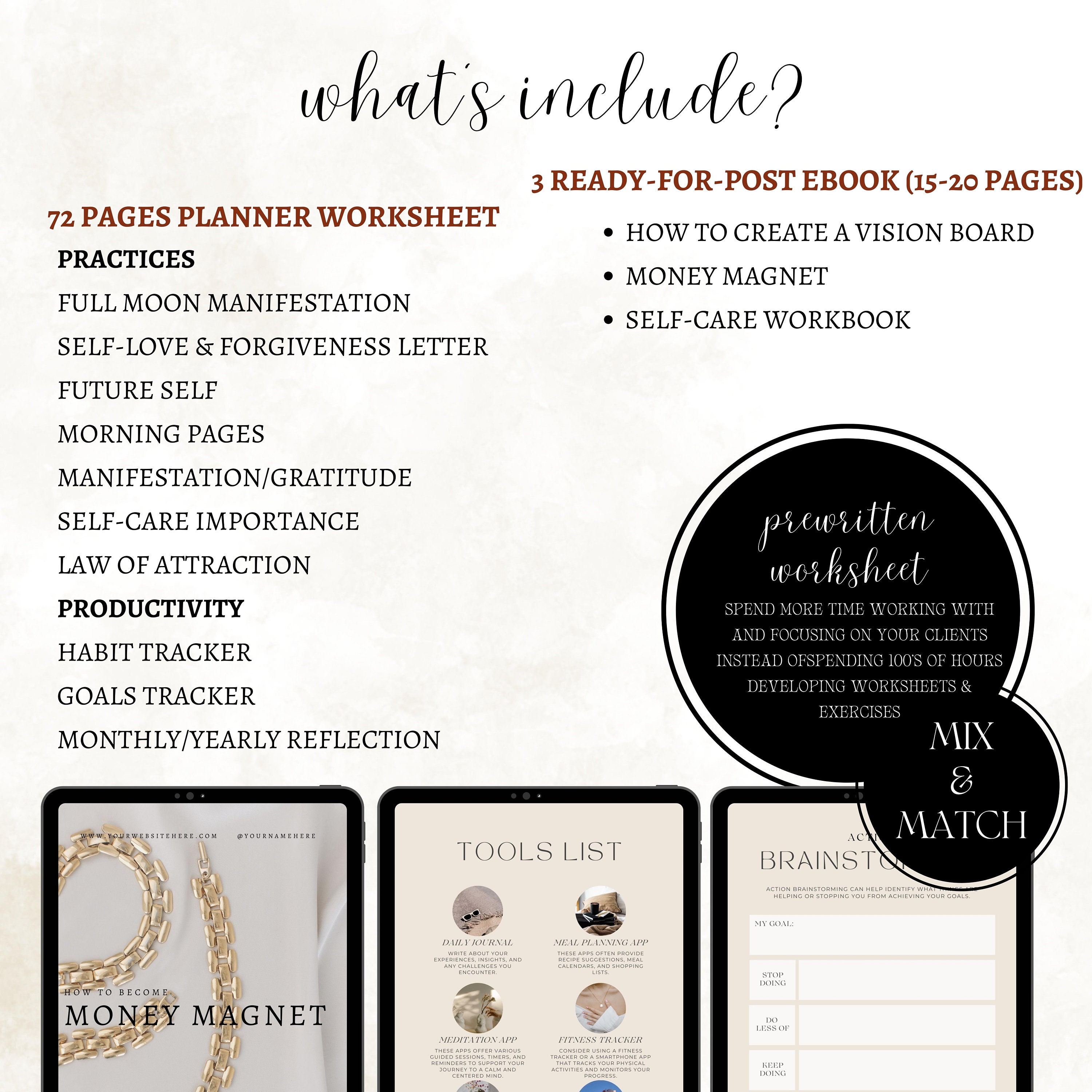 Ultimate Manifesting Planner Workbook & Journal Template, 120 Pages ...