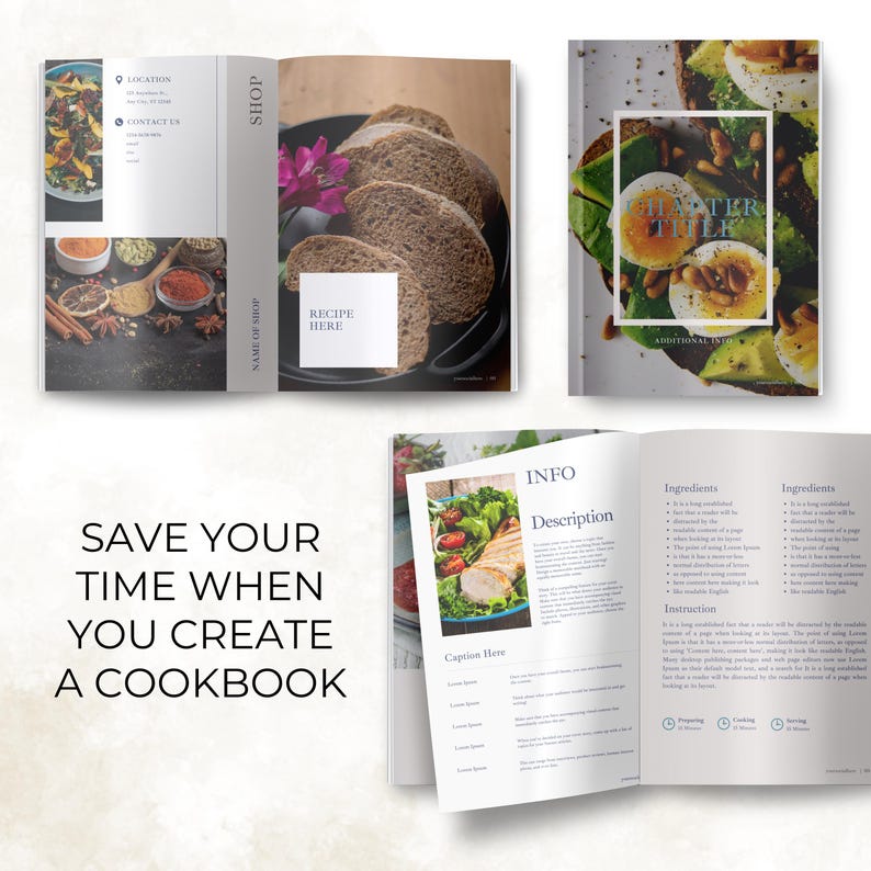 Editable Recipe Book Template: Canva Cook Ebook (8.5x11 US Letter) - Etsy