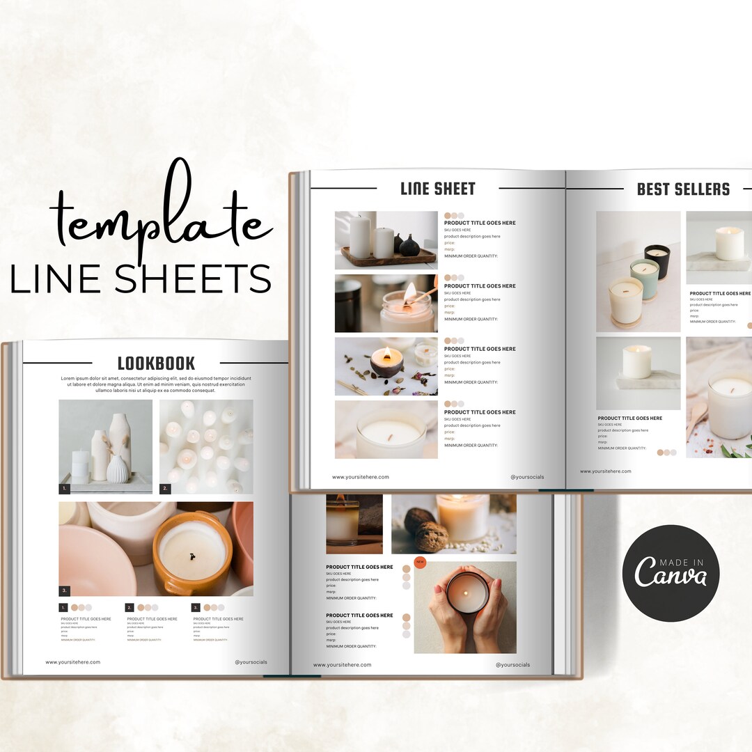 Fashion Line Sheets Template, Fully Editable in Canva Product Magazine ...