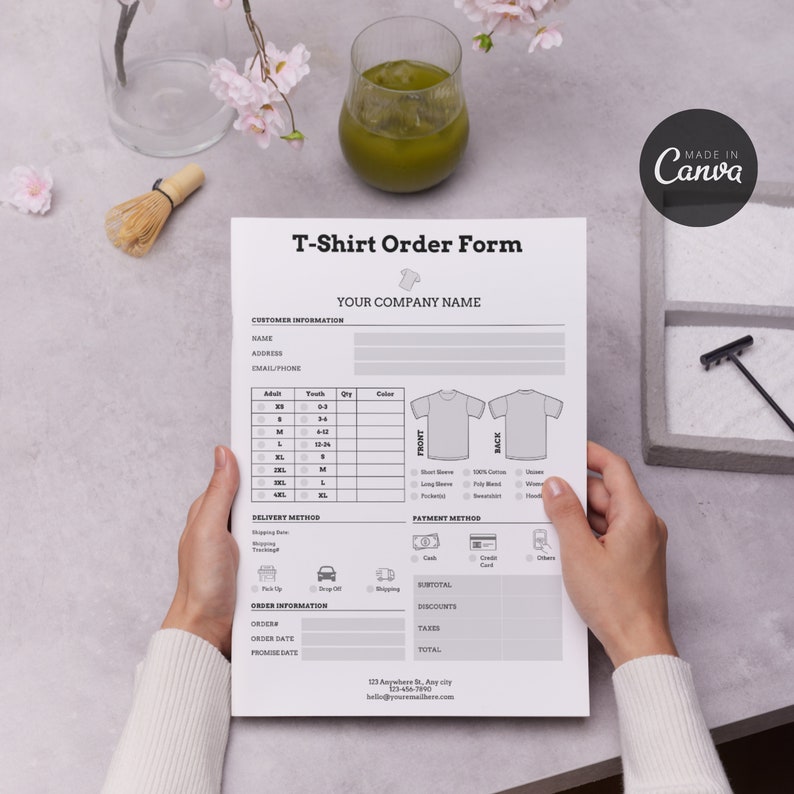 Tshirt Order Form Tracker Bundle, Custom Canva Order Forms, T-shirt ...