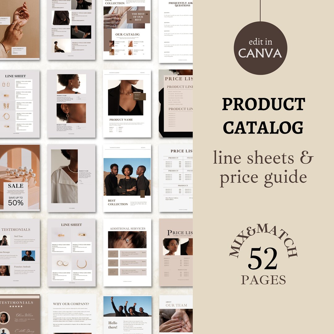 Editable Product Catalogue Canva Template Wholesale Jewelry - Etsy