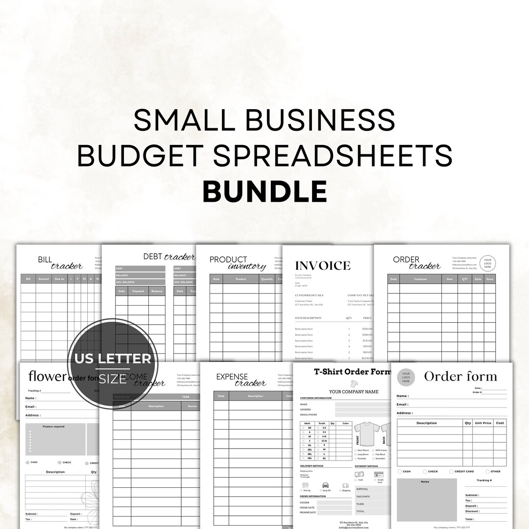 Small Business Spreadsheet for Income and Expenses, Fully Editable in ...