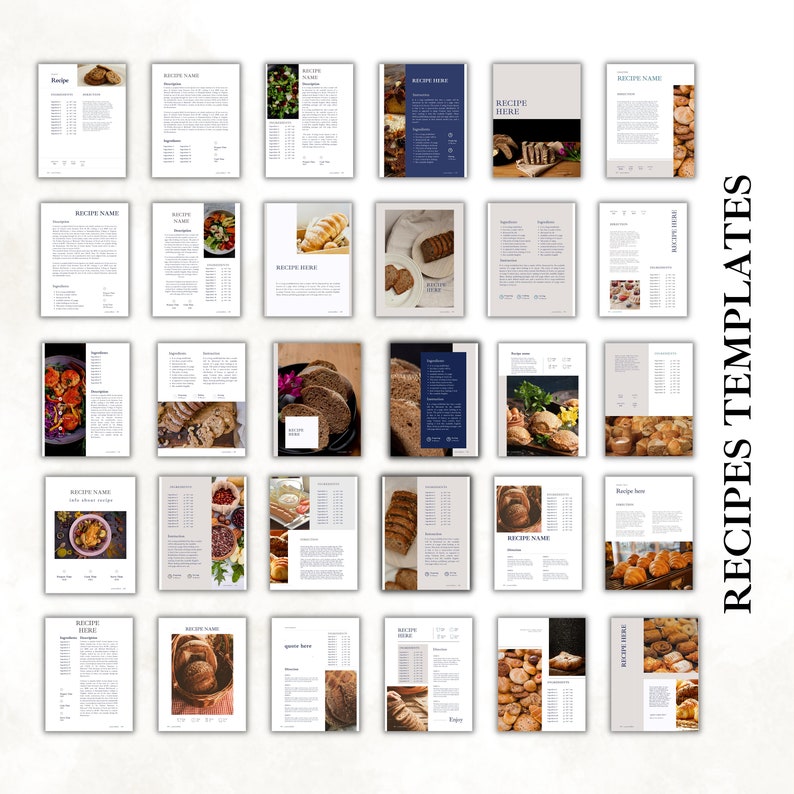 Editable Recipe Book Template, Digital Cookbook Mockup Blogger Template ...
