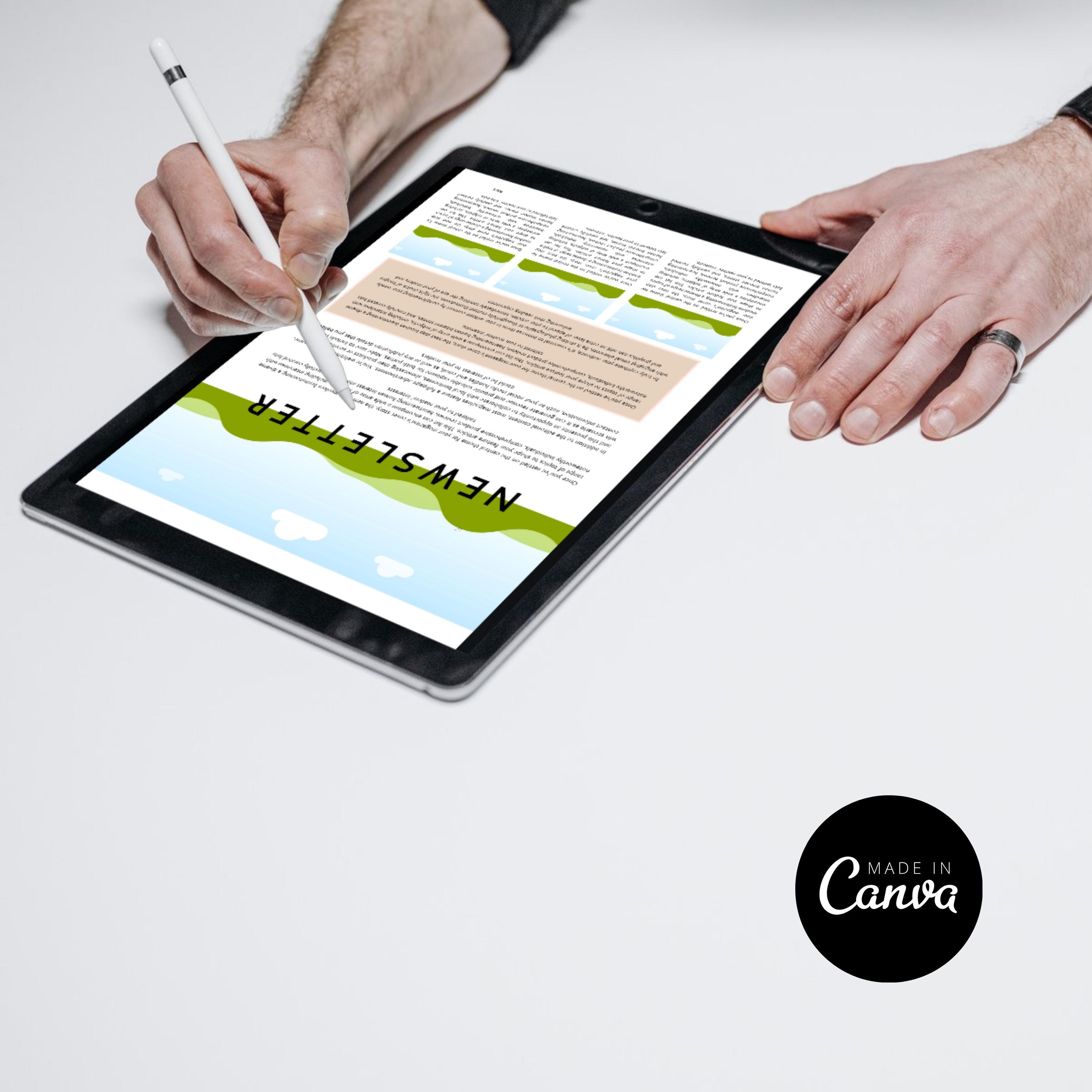 3 Pages Newsletter Template, Editable in Canva Daily, Weekly or Monthly ...