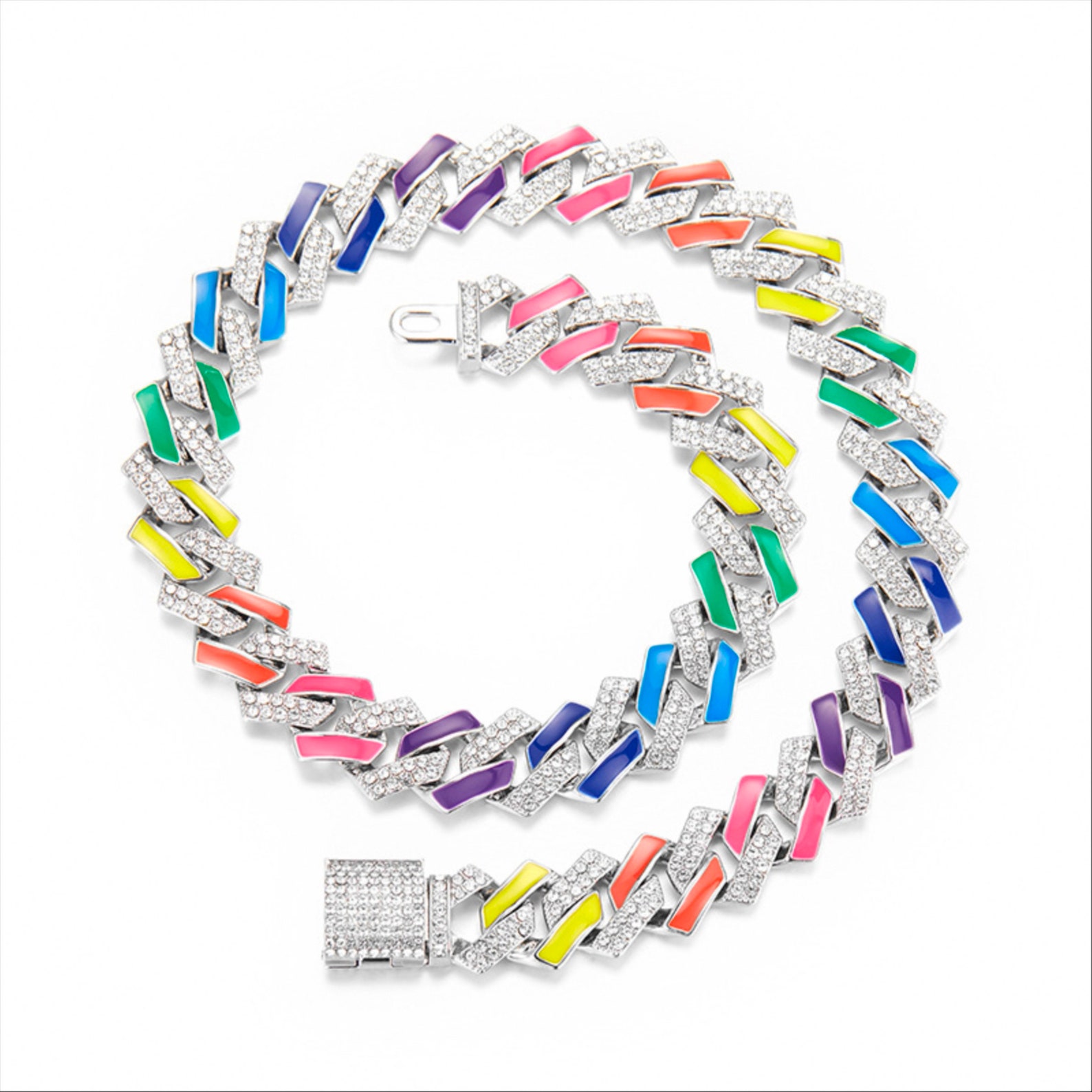 Cuban Link Chain 15mm Cuban Link Chain Rainbow Cuban Link - Etsy