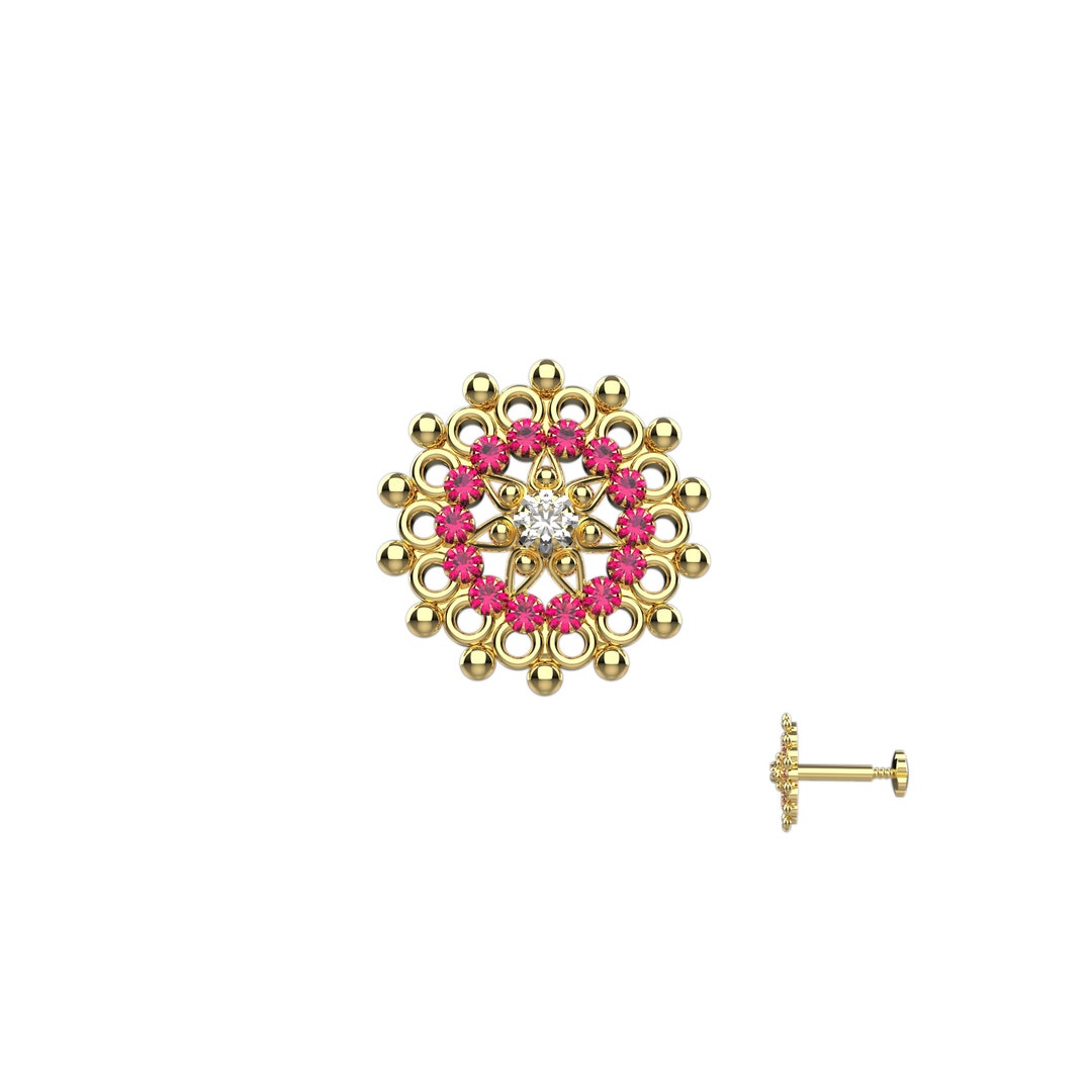 Dainty Nose Screw, Big Nose Studs, Indian Nose Stud, Ruby Nose Pin ...