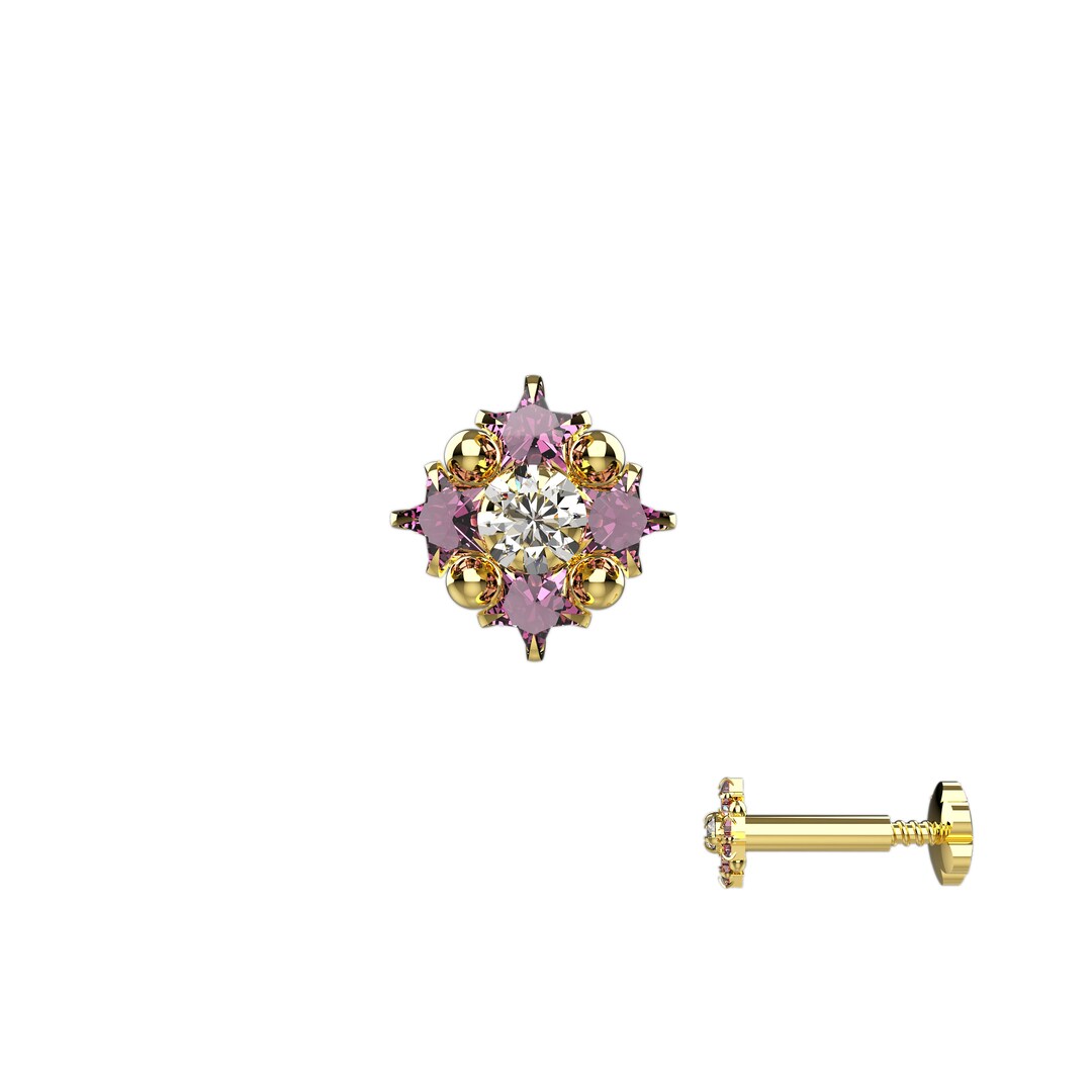 Nose Rings With Screw Nose Ring Piercing Jewelry Dainty Nose Stud Star ...