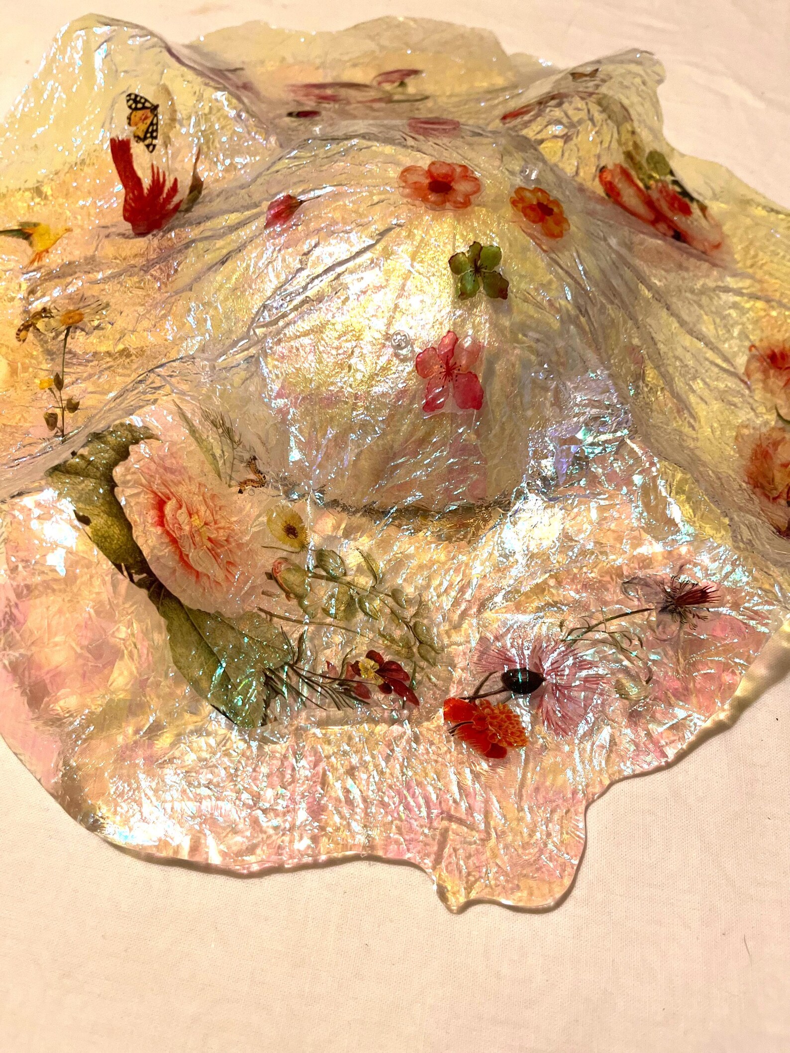 Transparent Sculptural Fascinator, Floral Hat, Pink Shades, Poetic ...