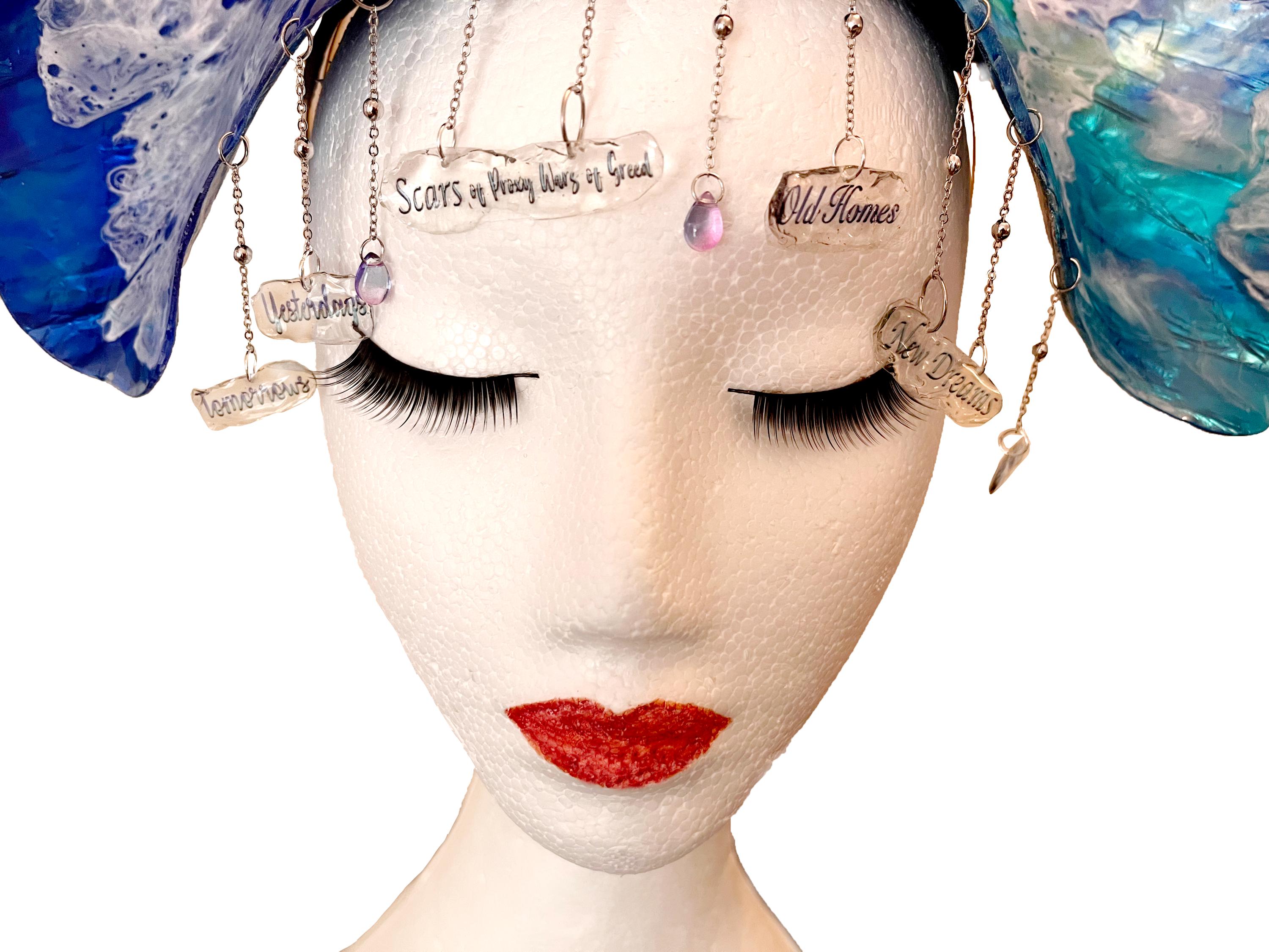 Ocean Wave Statement Headpiece – Avant Garde Water-themed Hat, Royal ...