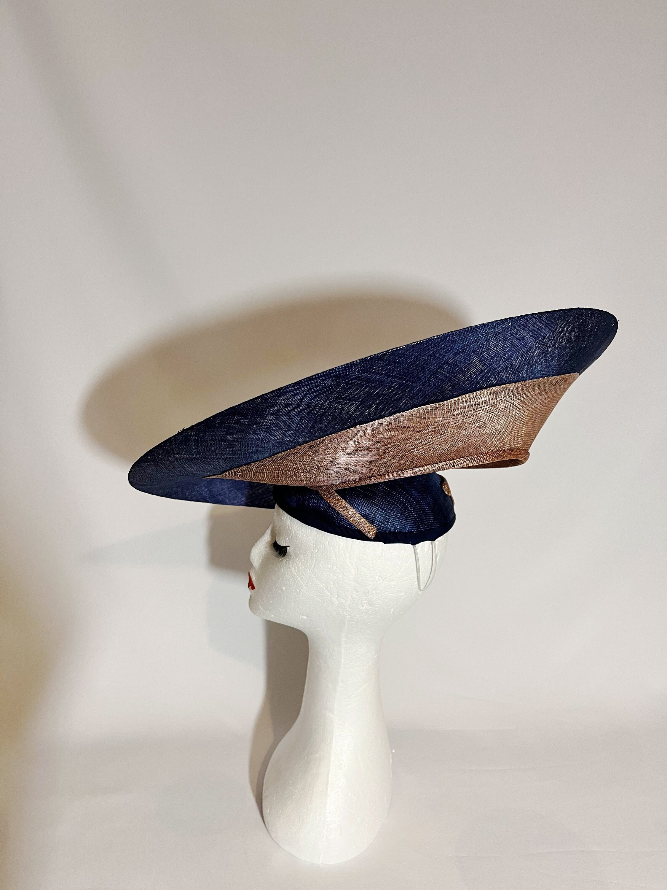 Royal Ascot Hat Navy Copper Sculptural Hat Kentucky Derby Hat ...