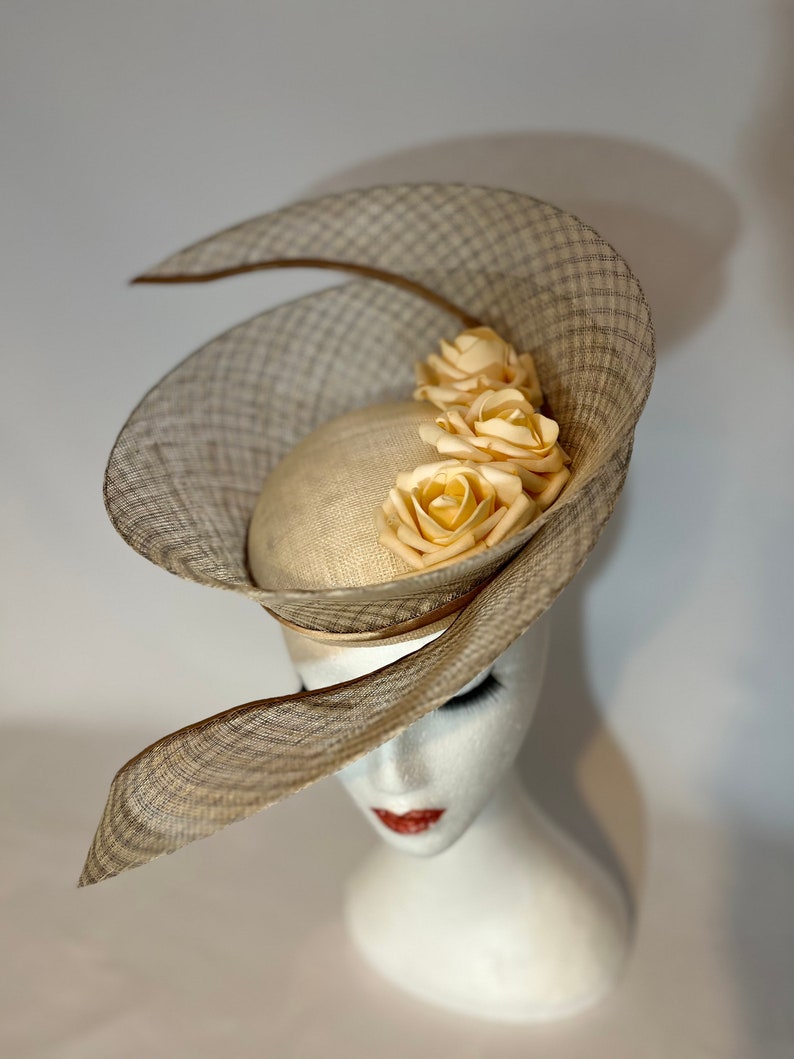 Beige Ivory Architectural Headpiece Sculptural Hat Races Ladies Day ...