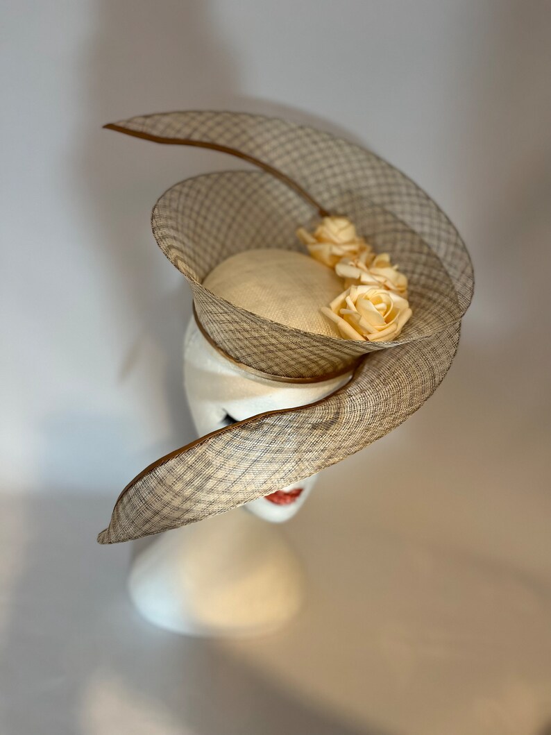 Beige Ivory Architectural Headpiece Sculptural Hat Races Ladies Day ...