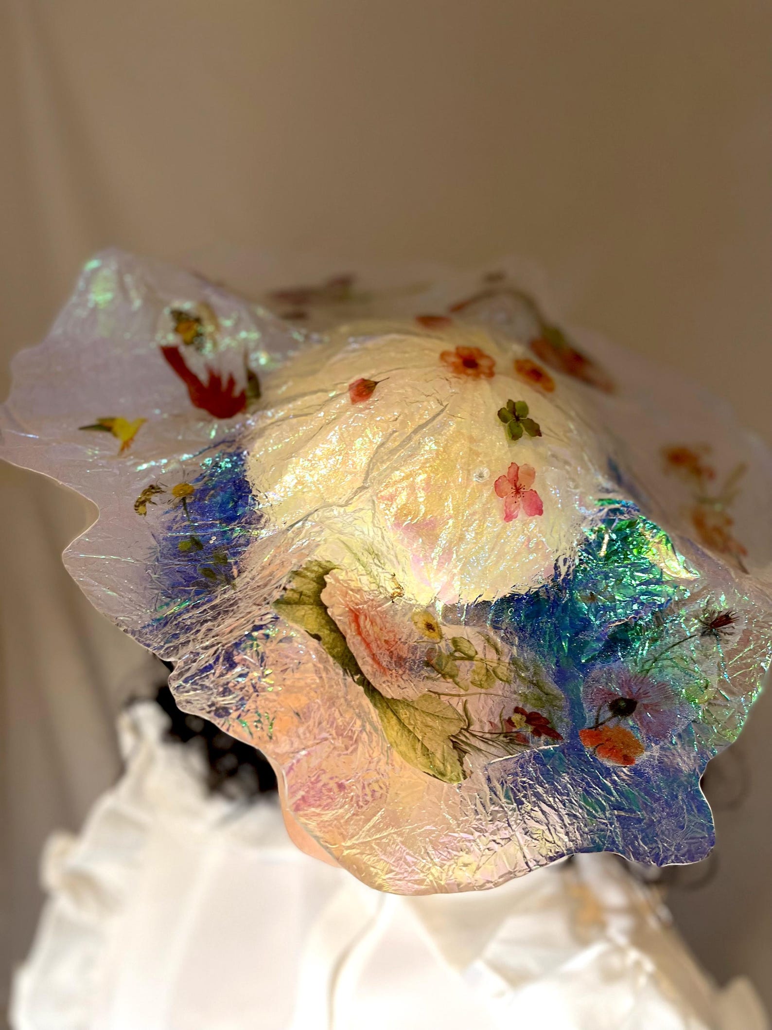 Transparent Sculptural Fascinator, Floral Hat, Pink Shades, Poetic ...