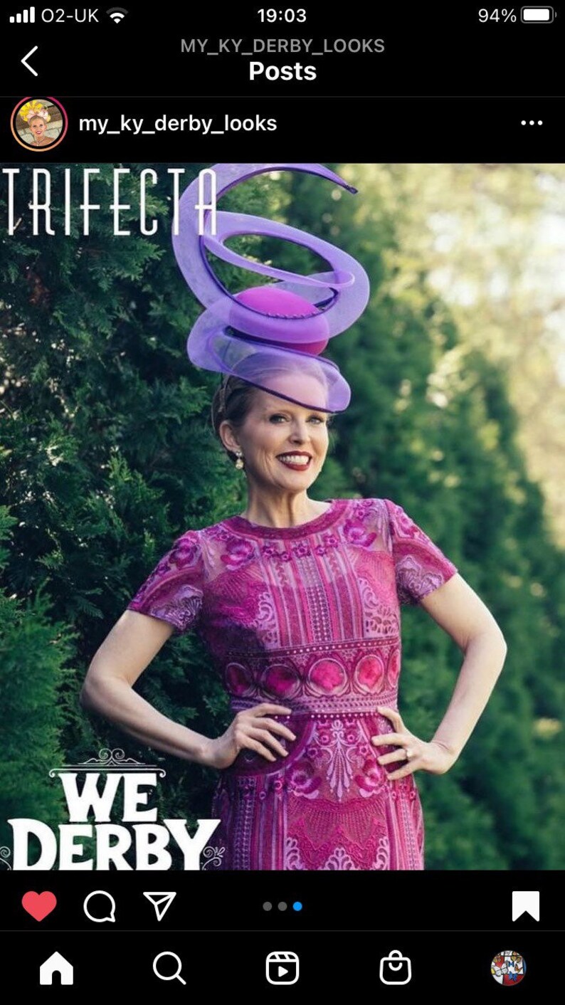 Violet Headpiece Royal Ascot Hat Kentucky Derby Fascinator Purple ...