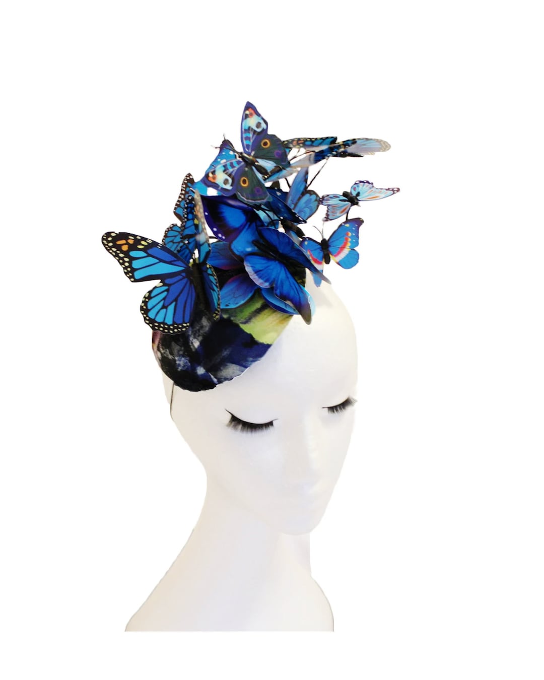 Butterfly Hat; Blue Fascinator; Wedding Hat; Race Hat; Ascot Hat; Blue ...