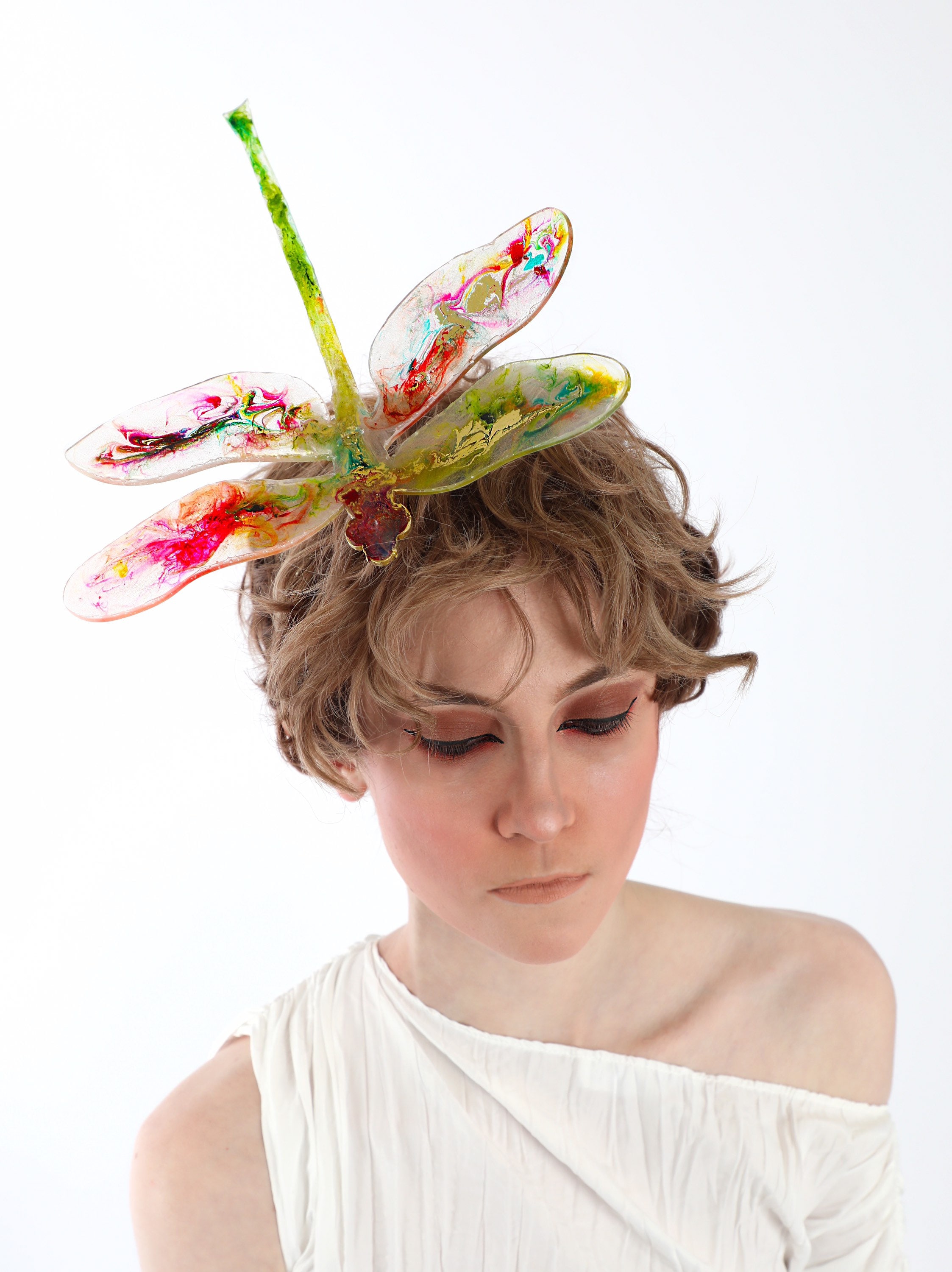 Dragonfly Fascinator Large Dragonfly Headdress Colourful Dragonfly ...