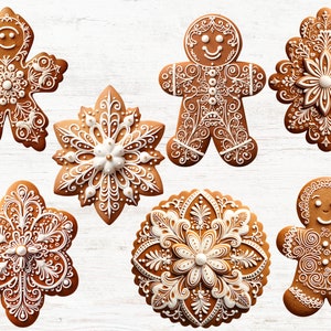 Gingerbread Cookie Clipart Bundle, Transparent Pngs, Commercial Use ...