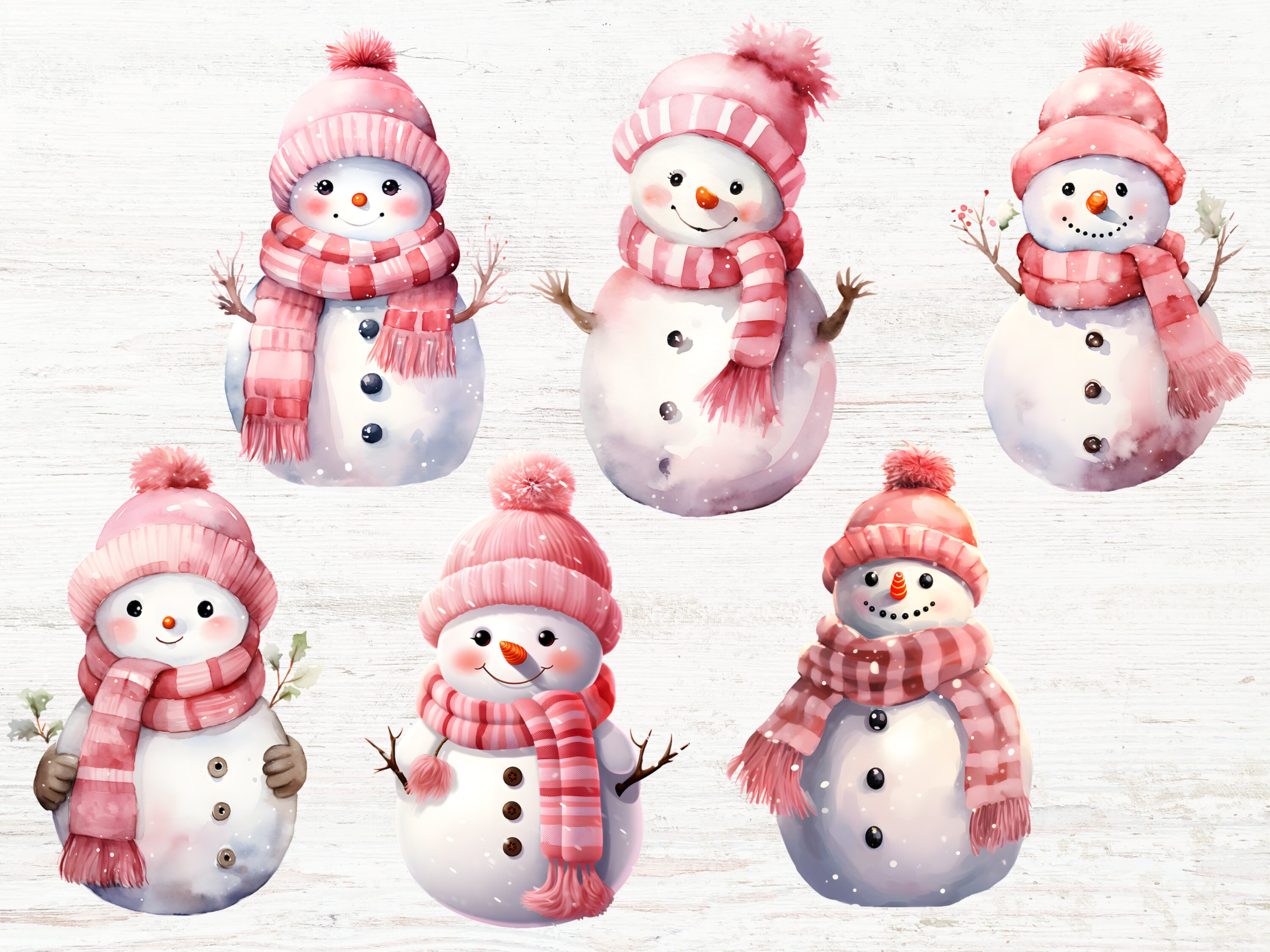 Pink Snowman Clipart, PNG Transparent, Watercolor, Christmas Winter ...