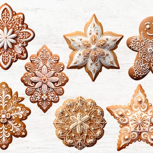 Gingerbread Cookie Clipart Bundle, Transparent Pngs, Commercial Use ...