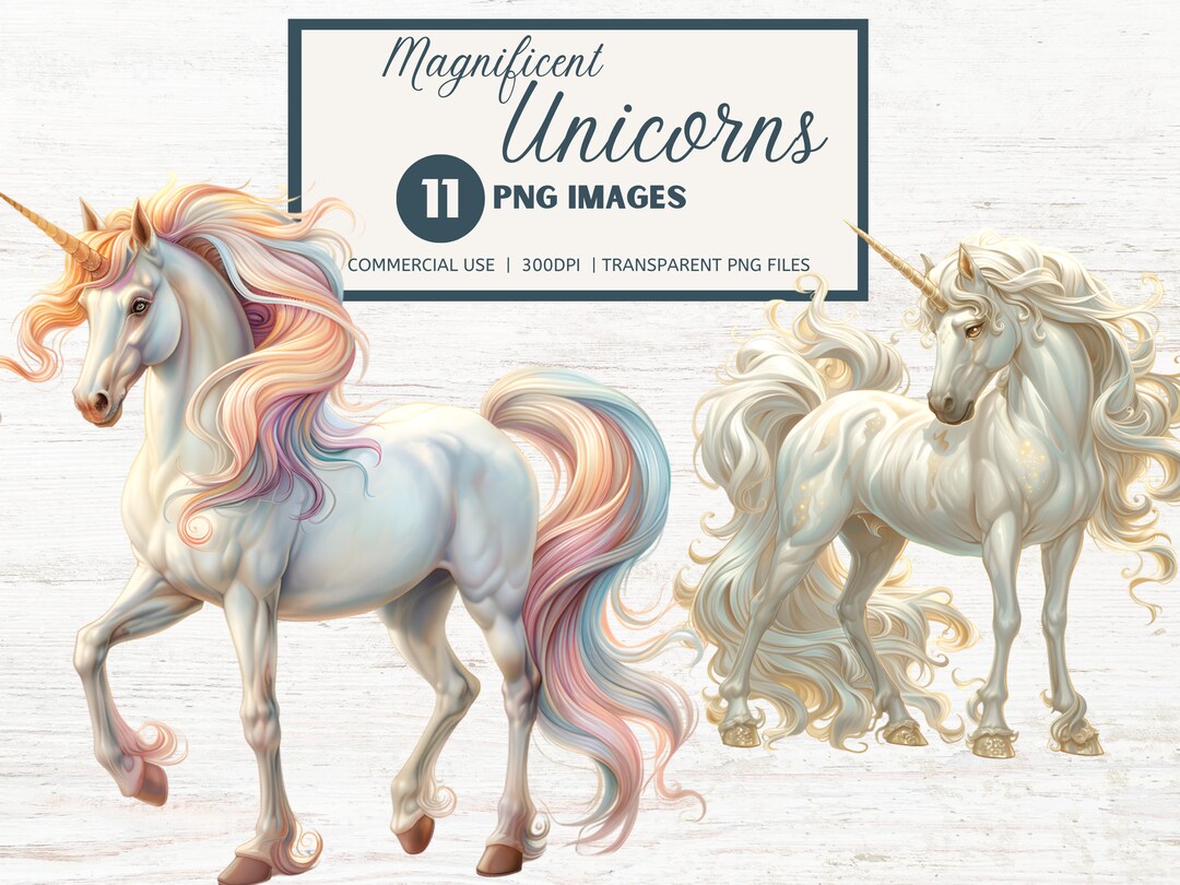 Magnificent Unicorn Clipart, Rainbow Colors, Transparent Pngs ...