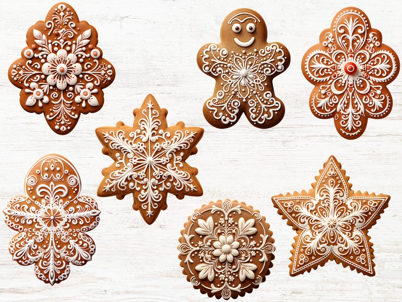 Gingerbread Cookie Clipart Bundle, Transparent Pngs, Commercial Use ...