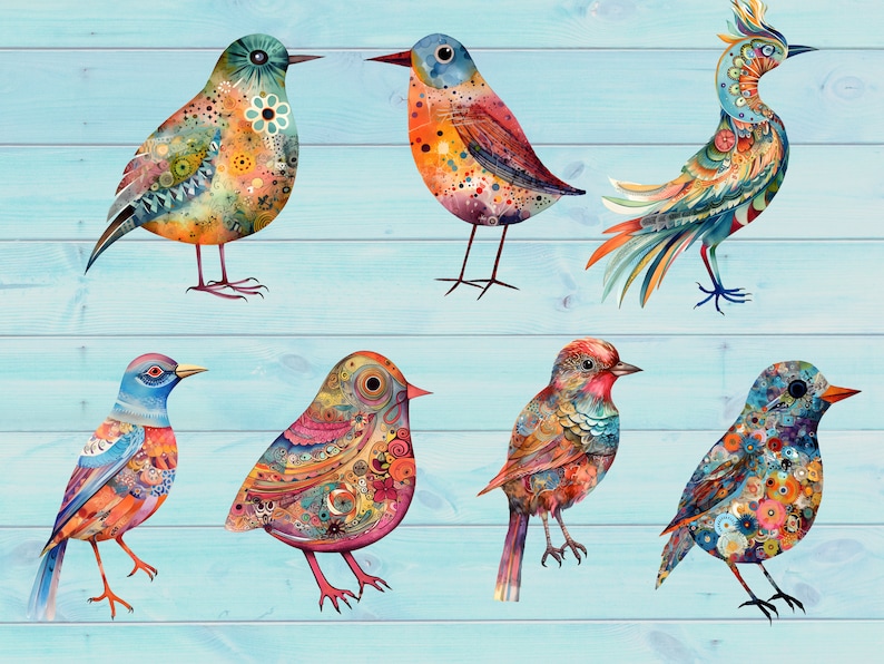 Quirky Birds Clipart Bundle 1, Transparent Pngs, Commercial Use ...