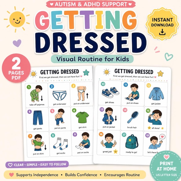 Visuals for Getting Dressed - Etsy