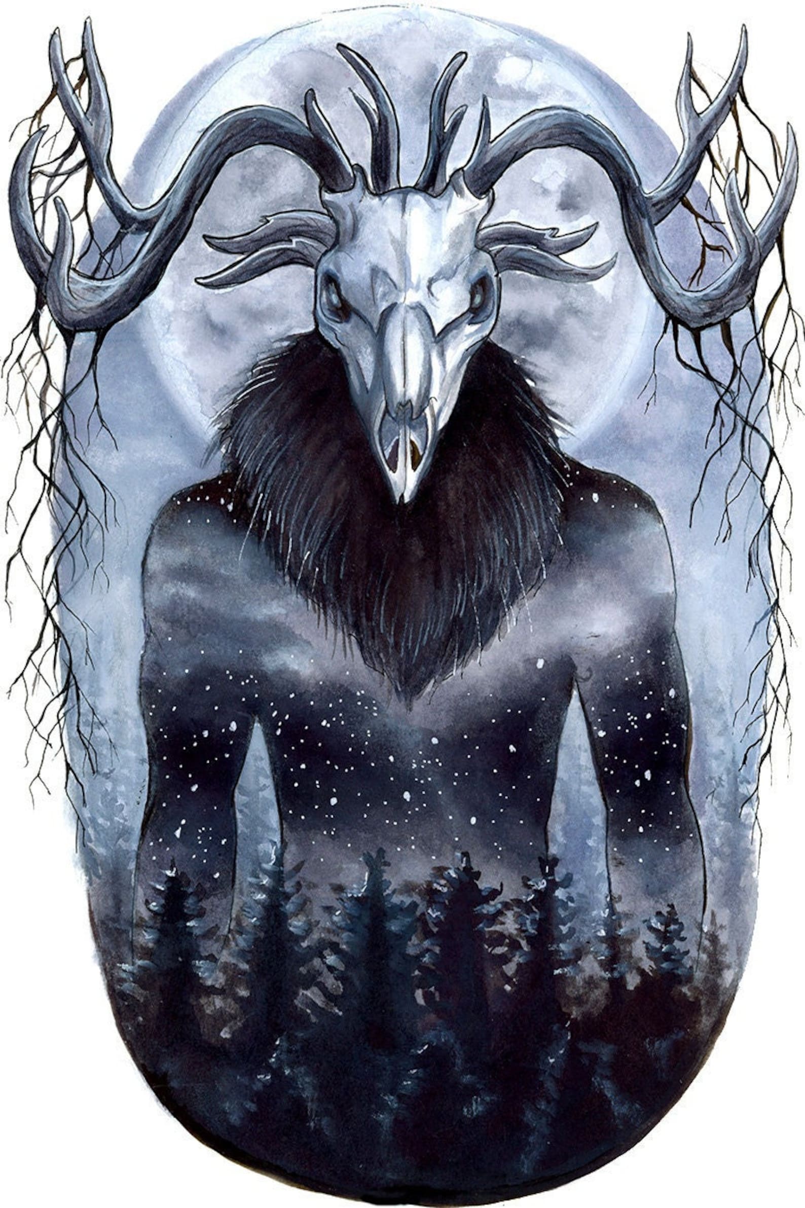 Wendigo-print - Etsy