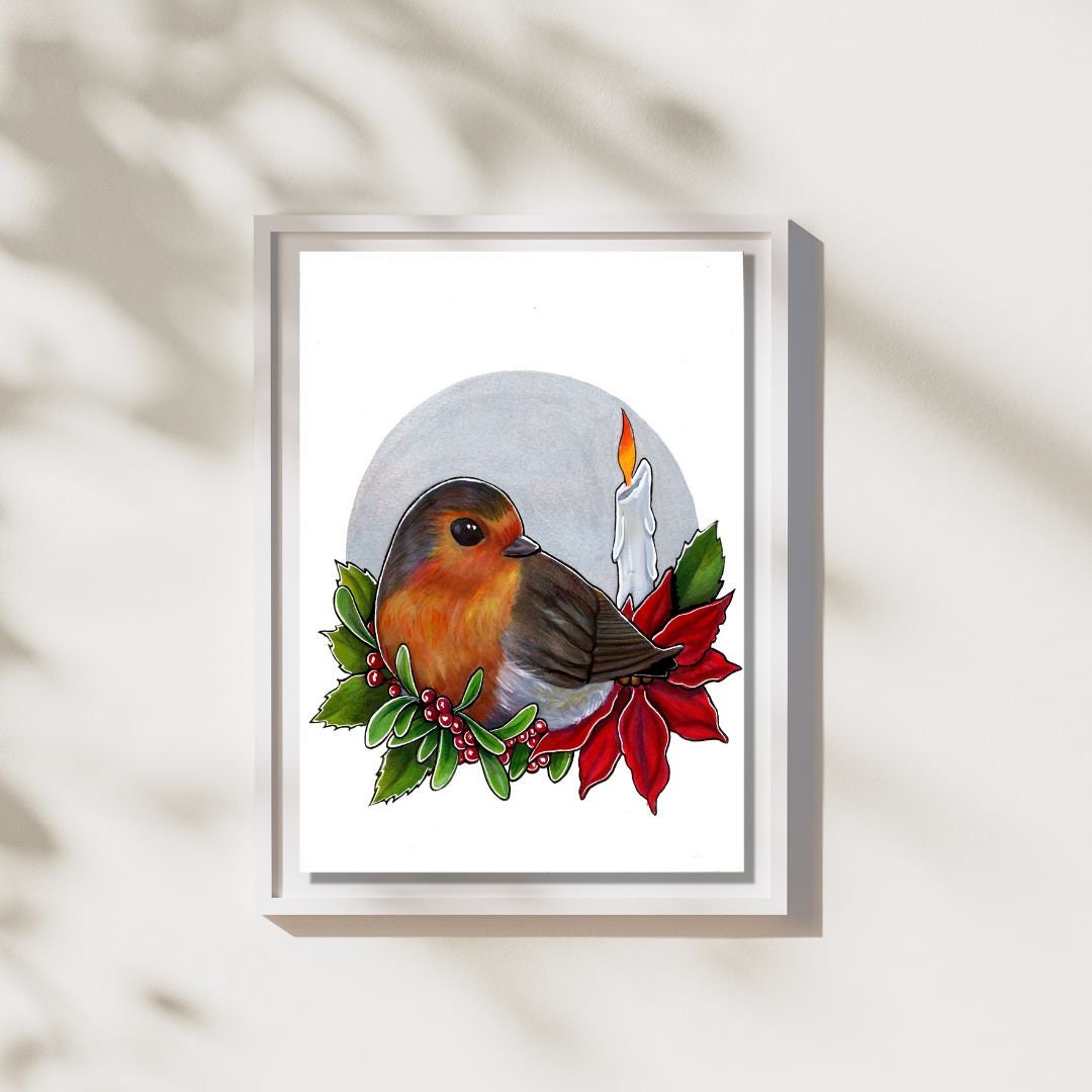 Christmas Robin-print - Etsy